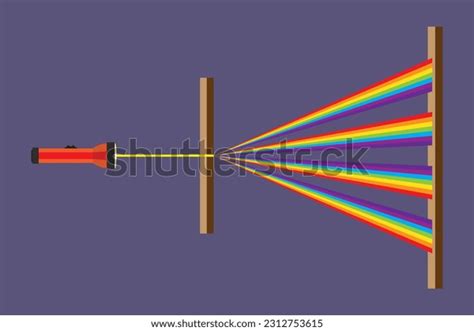 Diffraction Grating Simple Way Separating White Stock Vector Royalty
