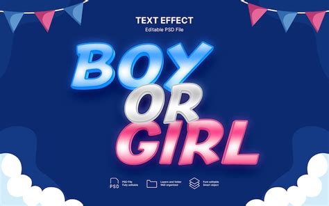 Premium PSD Gender Reveal Text Effect
