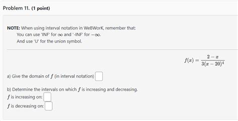 solved note when using interval notation in webwork