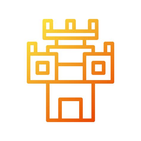 Castle Icon Gradient Yellow Orange Summer Beach Symbol Illustration