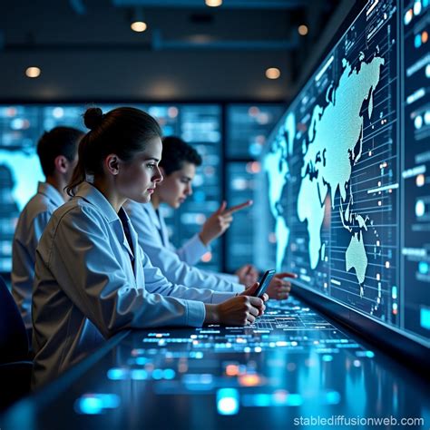 Scientists Analyzing Maps With Foids Stable Diffusion Online