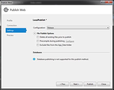 Publish ASP NET Web Application Using Visual Studio 2015