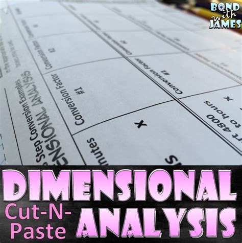 Dimensional Analysis Time Conversions Notebook Cut And Paste Dimensional Analysis Teaching