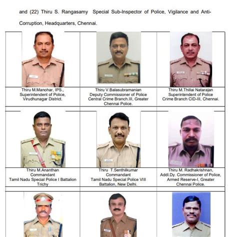 தமிழ்நாடு காவல் துறை அதிகாரிகள் 24 பேருக்கு குடியரசு தலைவர் விருது