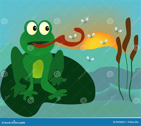 Frog And Mosquitos Stock Vector Illustration Of Icon 8438684