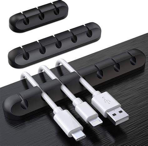 Soulwit 3 Pack Adhesive Silicone Cable Organizer Clips Kinzd
