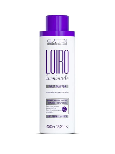 Shampoo Loiro Iluminado Glatten Professional 450ml Chêro Meu