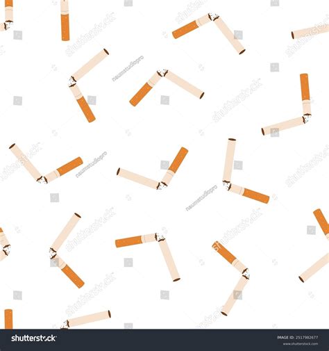 Broken Cigarette Stick Seamless Pattern Cigarette Stock Vector Royalty