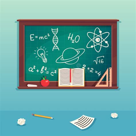 Class Blackboard With Chalk Piece And School Supplies Blackboard For