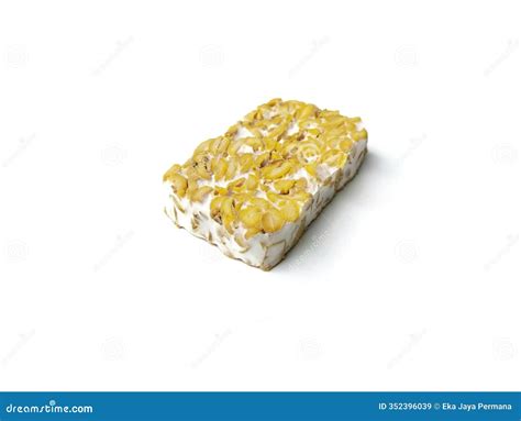 Tempeh Or Soybeans Fermentation Isolated On White Background Stock