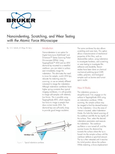 Bruker An 13 Nanoindentation Scratch Testing Pdf Pdf Atomic Force