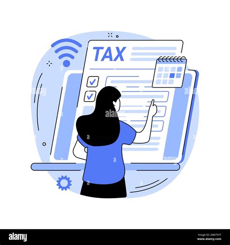 Tax Filing Online Service Abstract Concept Vector Illustration Tax Software Program E File