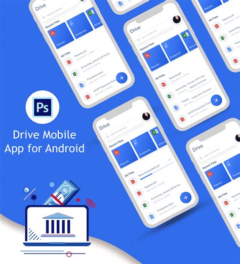 Cloud Drive Mobile App For Android Psd For Website Mobile App Ui By