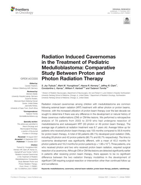 Pdf Radiation Induced Cavernomas In The Treatment Of Pediatric