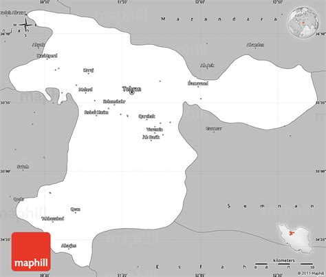 Gray Simple Map Of Tehran