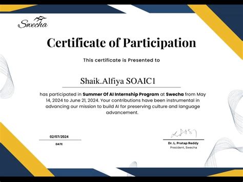 Shaik Alfiya On Linkedin 🌟i Am Excited To Share That I Recently Completed The Summer Of Ai