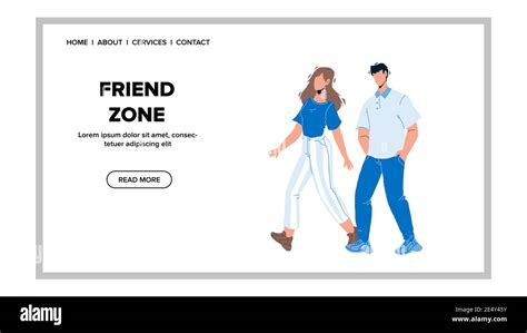 Friend Zone Between Young Man And Woman Vector Stock Vector Image And Art