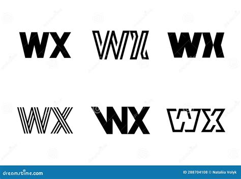Set Of Letter WX Logos Stock Illustration Illustration Of Mega