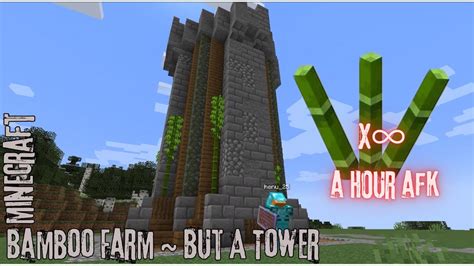 Easiest Afk Bamboo Farm In Minecraft Its Farm With Aesthetic Tower