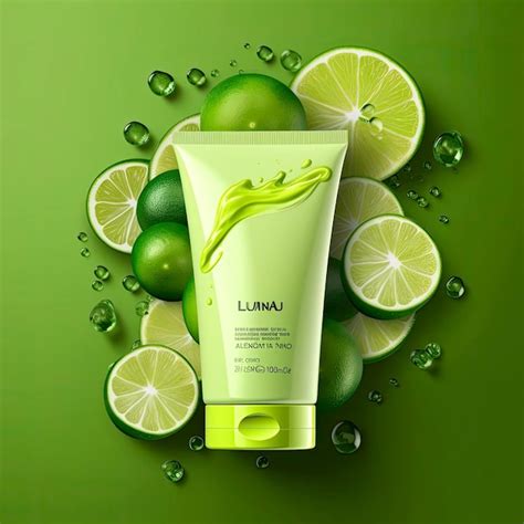 Premium Ai Image Green Product Background With Lime Circles