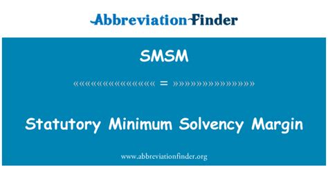 Smsm Stands For Statutory Minimum Solvency Margin Abbreviation Finder