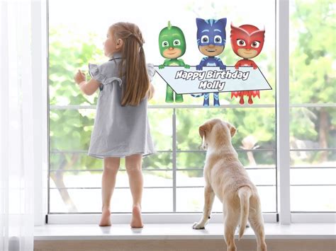 Pj Masks Birthday Window Sticker Pj Masks Birthday Party Pj Window Sticker Pj Masks Birthday