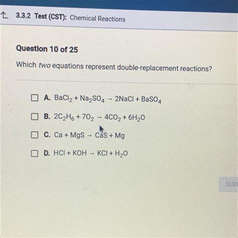 Double Replacement Equation