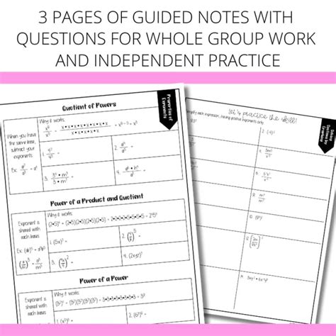 Properties Of Exponents Editable Guided Notes By Hello Algebra Tpt