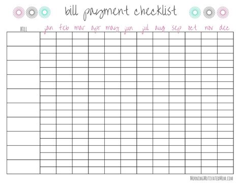 Bill Chart Template