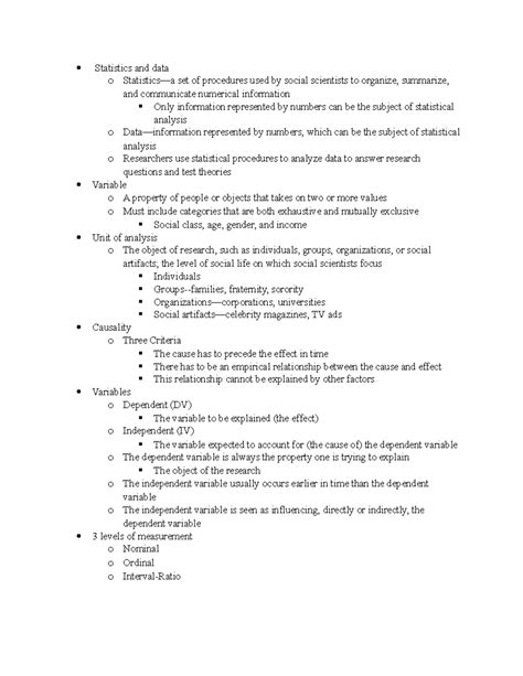 Stats Chap 1 Nominal Ordinal And Interval Ratio Statistics And