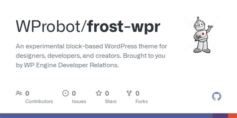 Github Wprobotfrost Wpr An Experimental Block Based Wordpress Theme