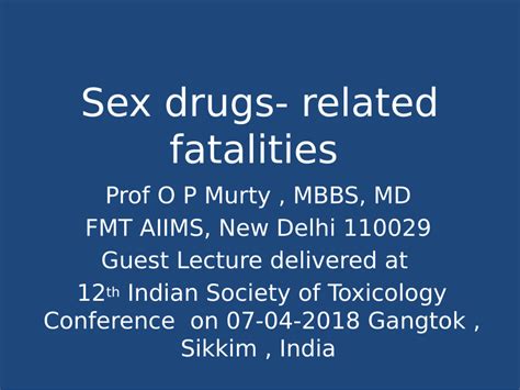 Pdf Sex Drugs Related Deaths