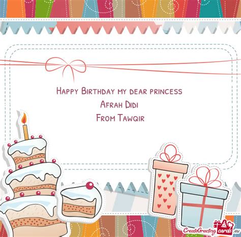Happy Birthday My Dear Princess Free Cards