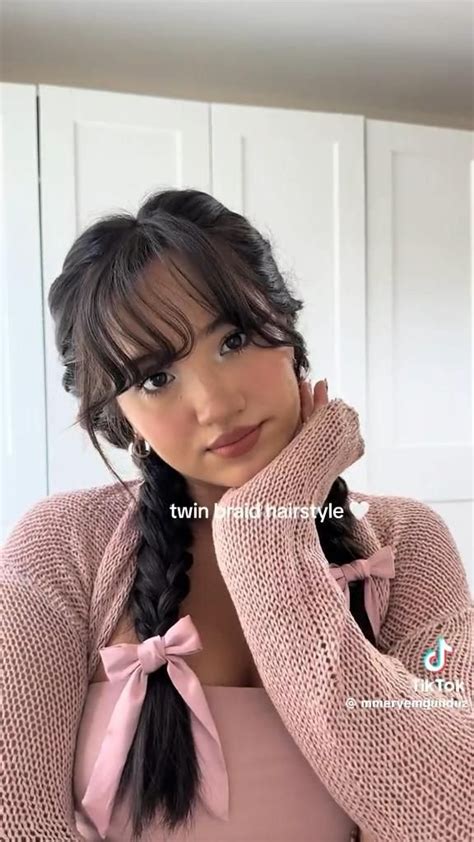 Twin Braid Hairstyle Video Long Hair Styles Hair Styles Short Hair Styles Easy