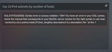Top Host Syntax Error Or Access Violation In Issue Phpipam Phpipam GitHub