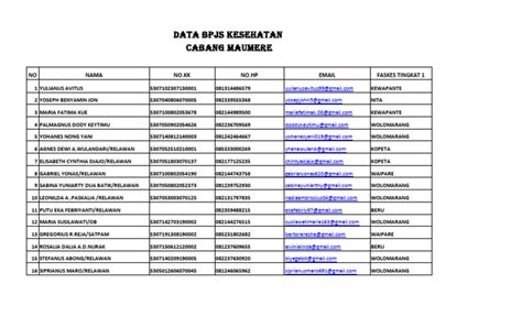 Data Bpjs Kesehatan Maumere Pdf