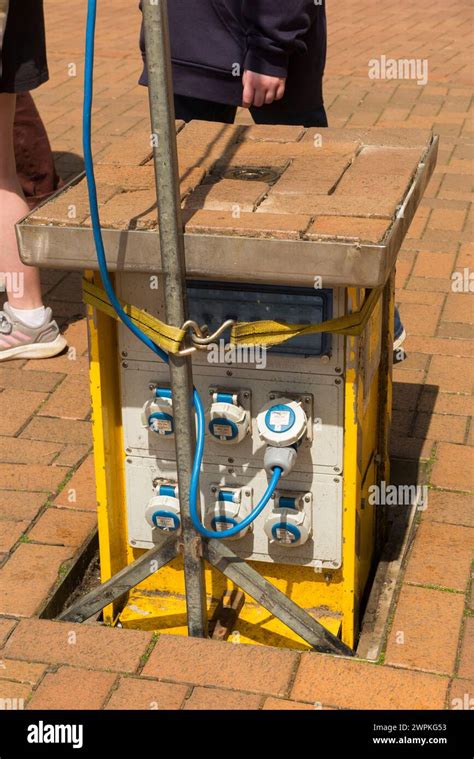 Pop Up Raising Rising Riser Power Supply In A Public Space