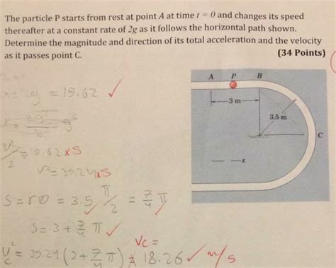 Solved The Particle P Starts From Rest At Point A At Time 1