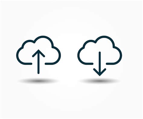 premium vector download and upload cloud icon web file outline sign