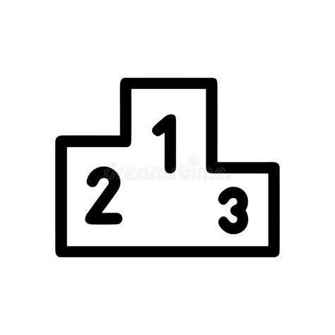 Minimalist Outline Podium First Second Third Place Achievement Icon