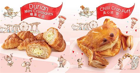 Breadtalk Introduces New Durian Mini Croissant And Chilli Crab Puff As National Day Nears