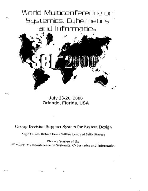 Group Decision Support System For System Design