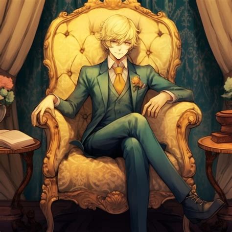 Premium Photo Anime Style Image Of A Man Sitting In A Chair With A