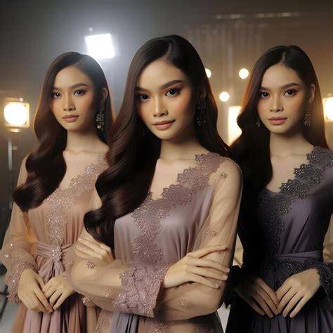 Three Model Models Of Three Model Models Are Posing For A Photo Premium Ai Generated Image