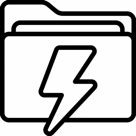 Lightning Bolt Folder Files Computing Icon Download On Iconfinder