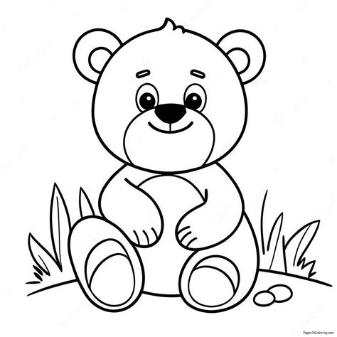 Cute Brown Bear Coloring Page 57923 46646
