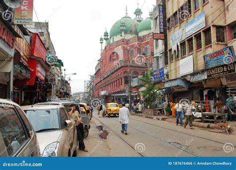 A View Of Kolkata`s Famous Nakhoda Masjid And Rabindra Sarani Editorial Photo Image Of Sarani