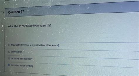 Solved What Should Not Cause Hypernatremia