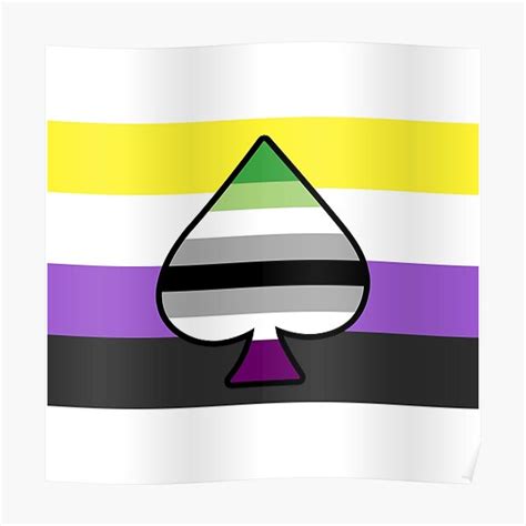 Aroace And Non Binary Pride Flag With Ace Of Spades Poster For Sale