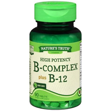 Natures Truth High Potency B Complex Plus B 12 Tablets 90 Tb Usa Central Wholesale